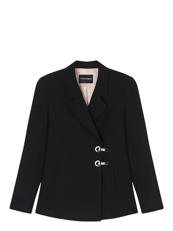 Emporio Armani Satin Blazer - Solid Black