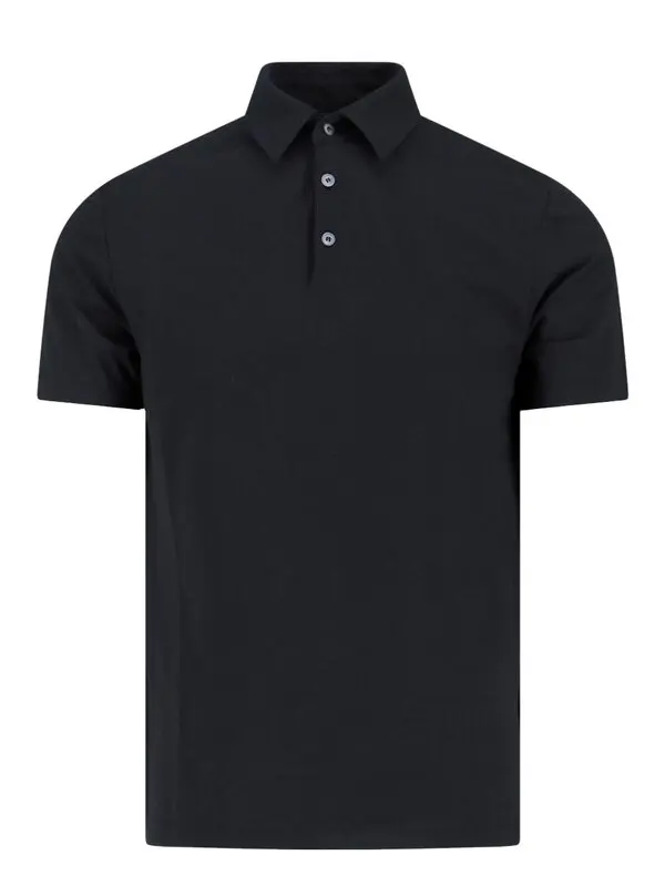 ZANONE Cotton Polo Shirt - Black
