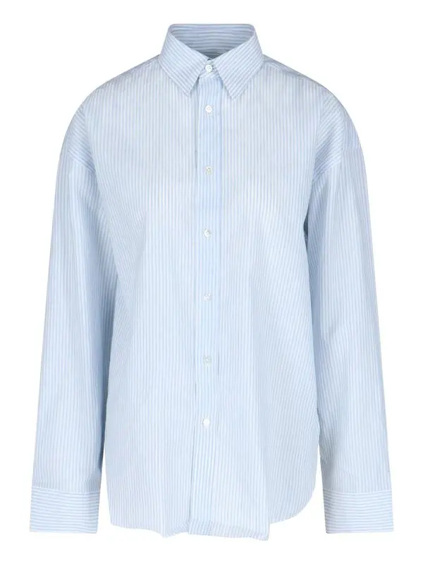 FINAMORE 1925 Oriana Striped Shirt - Light Blue