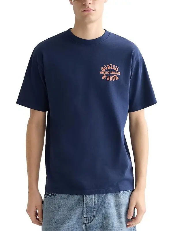Scotch & Soda Desert Solstice Logo T-shirt - Pageant Blue