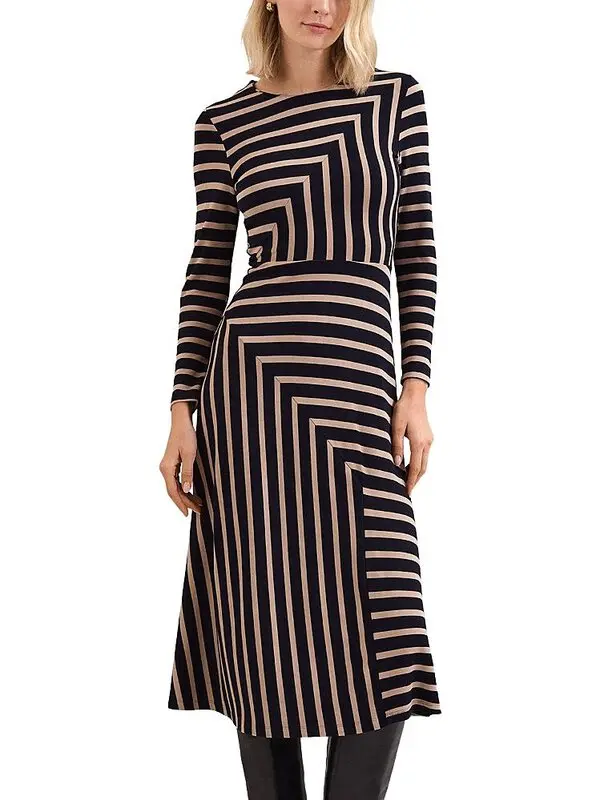 PHASE EIGHT Mia Striped Midi Dress - Blue Multi