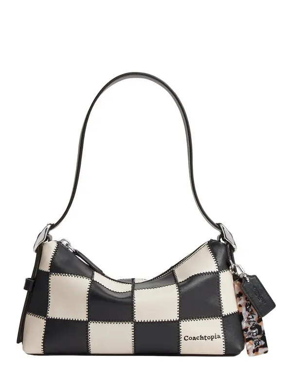 COACHTOPIA Alter/ego Small Slouchy Shoulder Bag In Upcrafted Leather - Black/chalk