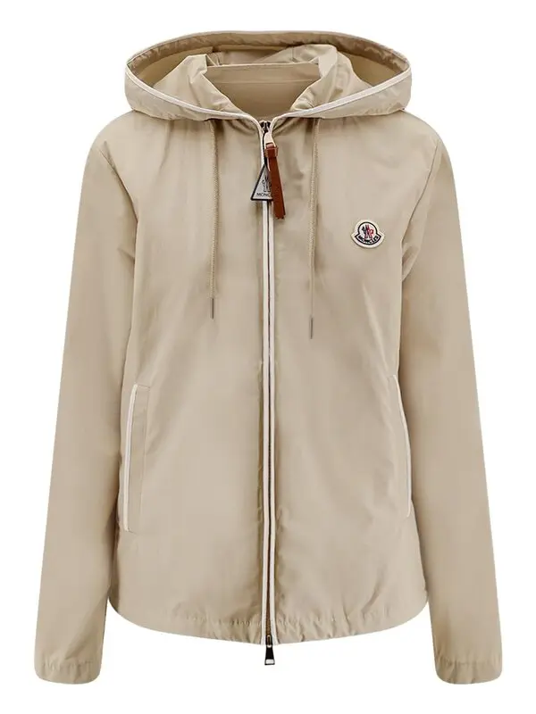 Moncler Sarracenia Jacket With Contrasting Profiles - Beige