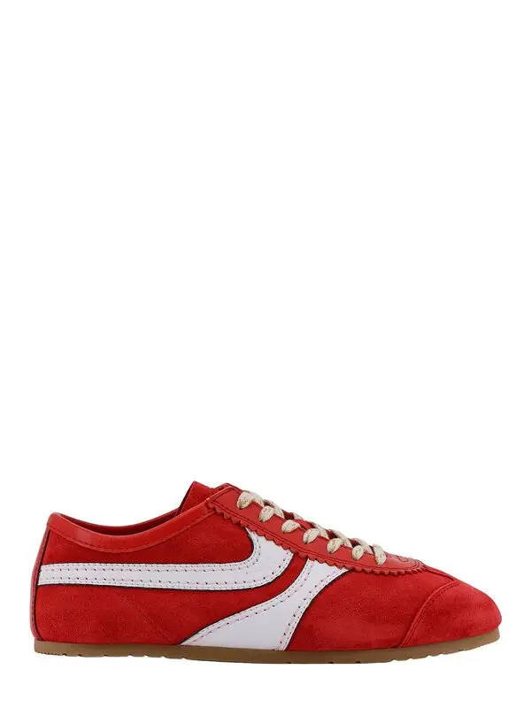 Dries Van Noten Suede Low Top Sneakers - Red
