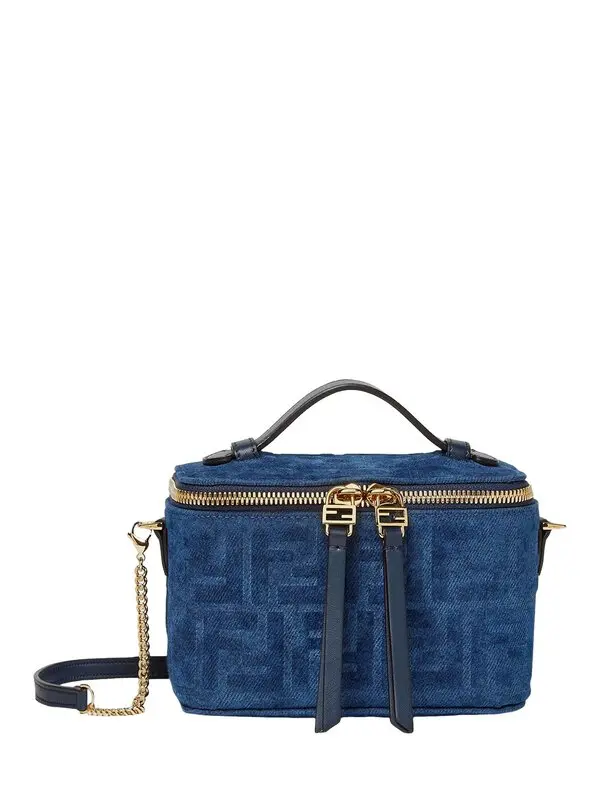 Fendi Vanity Case Ff Fabric - Blue