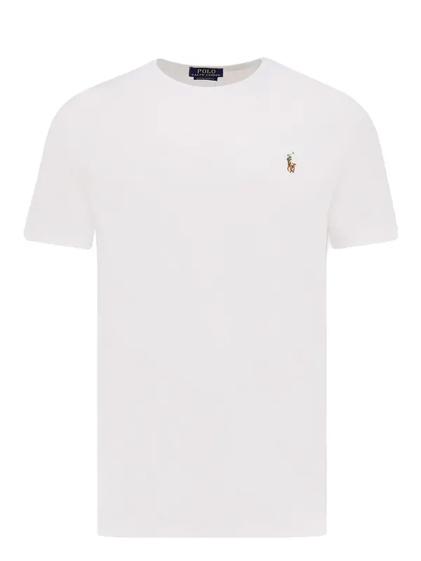 Polo Ralph Lauren Cotton Tshirt With Logo Embroidery - White
