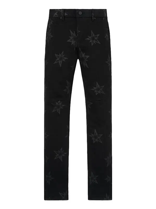 RtA Skinny Fit Star Pattern Denim Jeans - Black Allover Star