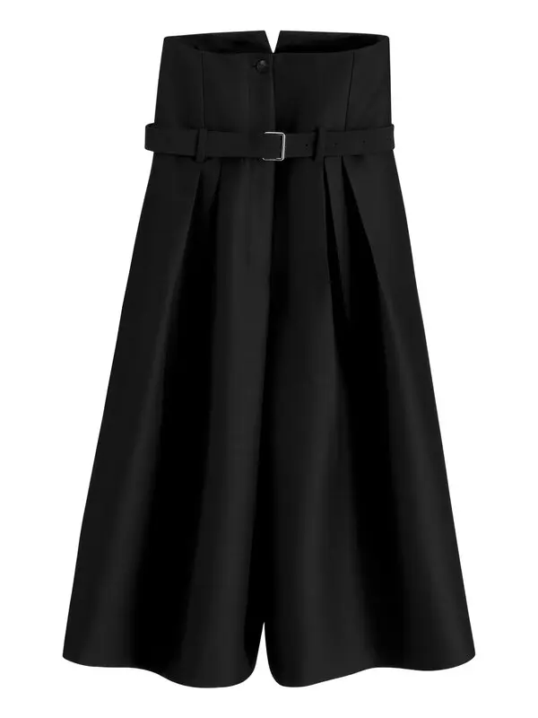 Dior Belted Cropped Wide-leg Pants - Black Wool And Silk