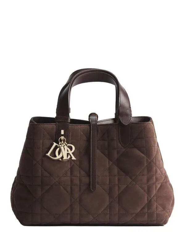 Dior Toujours Medium Tote - Cocoa Macrocannage Suede Goatskin