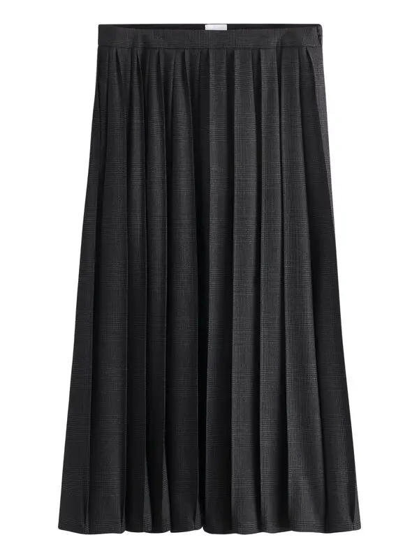 Dior Mid-length Pleated Skirt - Gray Prince Of Wales Virgin Wool And Cashmere