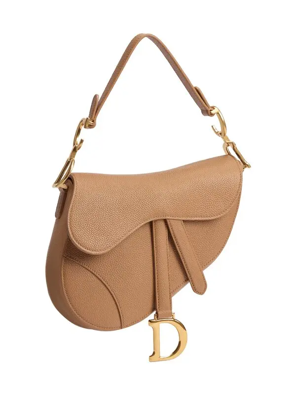 Dior Small Saddle Bag With Strap - Camel Grained Calfskin
