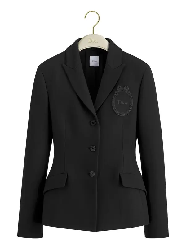Dior Médaillon Embroidered Bar Jacket - Black Wool And Silk