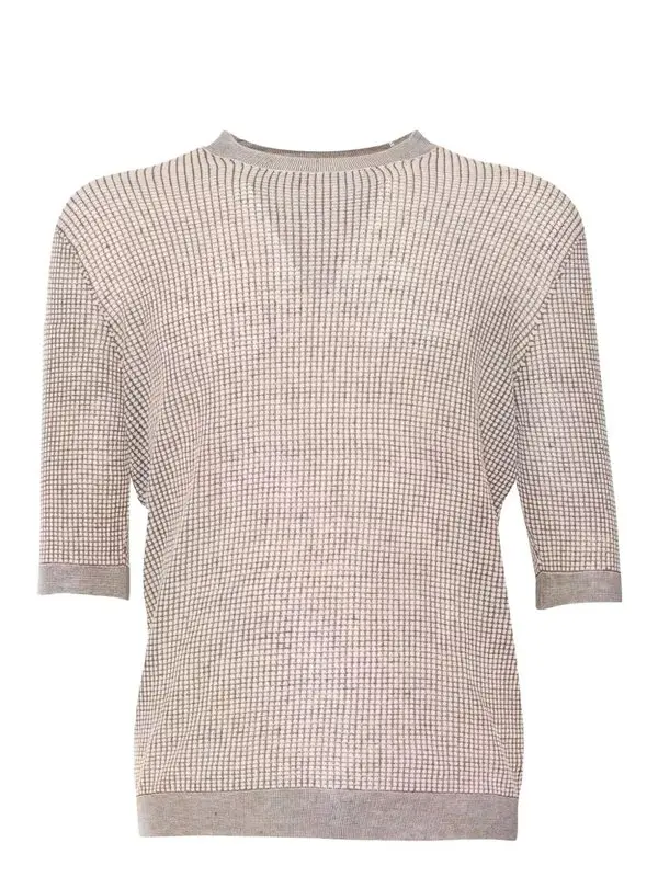 BALLANTYNE Waffle-knit Short-sleeved T-shirt - Neutrals