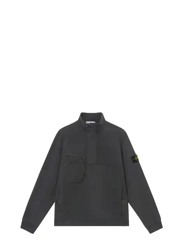 Stone Island Chest-pocket Half-zip Sweatshirt - Grey