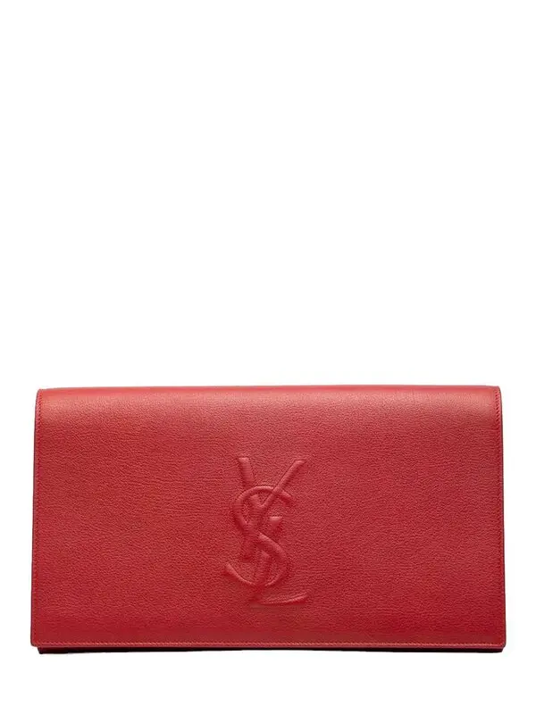 Saint Laurent 2014 Large Leather Belle De Jour Clutch Bag - Red