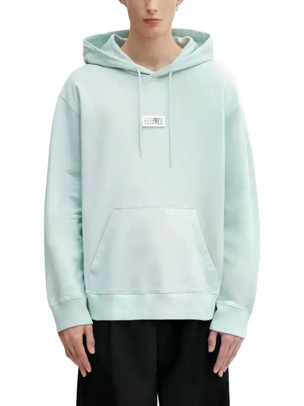 MAISON MARGIELA Logo-patch Hoodie - Blue