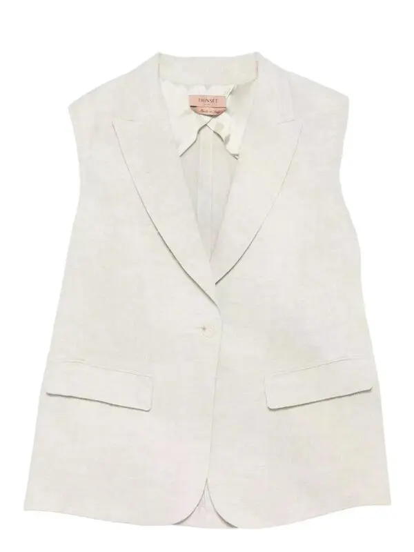 TWINSET Flap-pocket Single-breasted Gilet - Neutrals