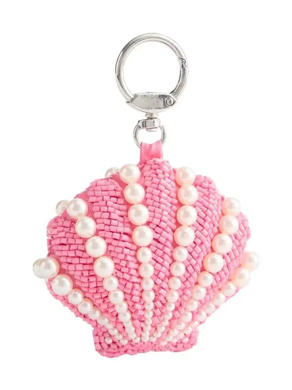VERA BRADLEY Beaded Shell Bag Charm Keychain - Pink