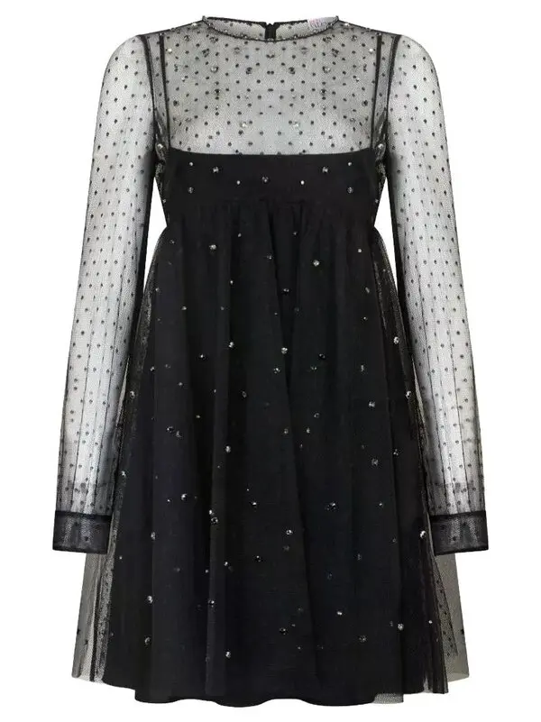 Red Valentino Sequin-embellished Tulle Dress - Black