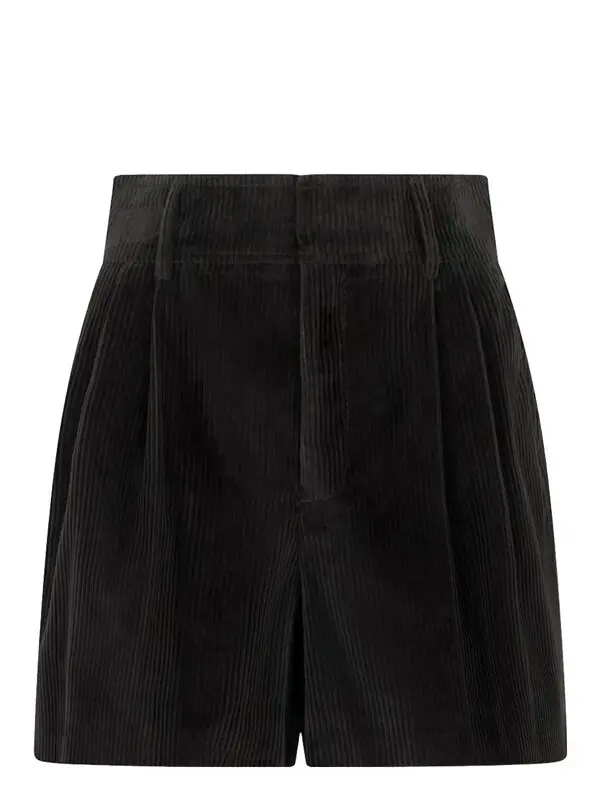 Red Valentino Corduroy Pleated Shorts - Black