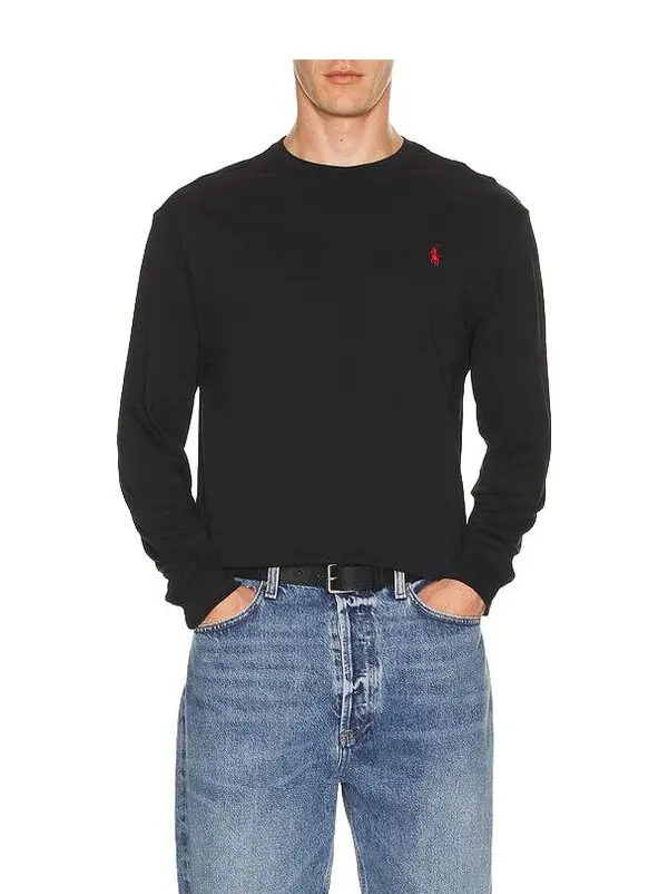 Polo Ralph Lauren Long Sleeve Crewneck T-shirt In Black - Polo Black