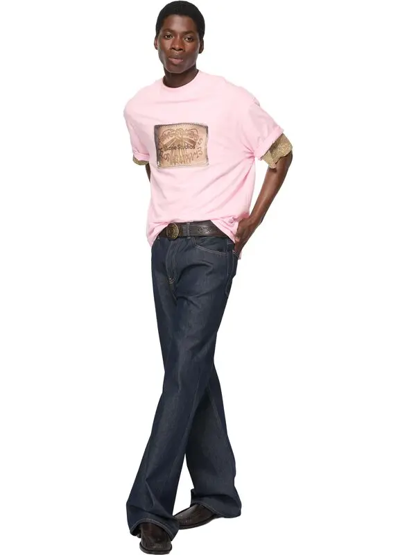 Acne Studios Bow Logo T-shirt - Baby Pink
