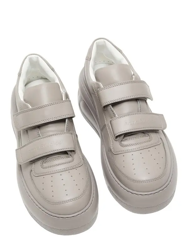 Acne Studios Velcro Strap Platform Sneakers - Taupe Grey