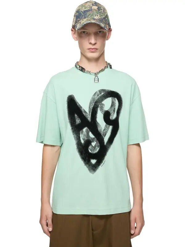Acne Studios Logo T-shirt Relaxed Fit - Sea Foam Green