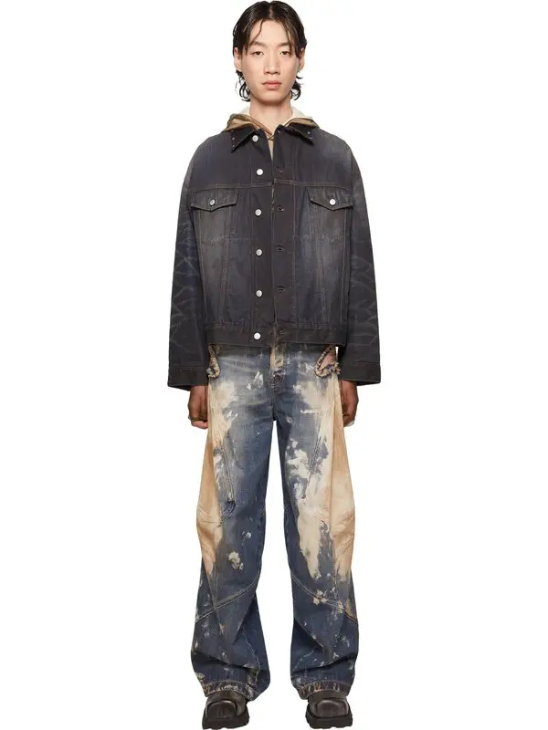 Acne Studios Denim Jacket Oversized Fit - Dark Blue