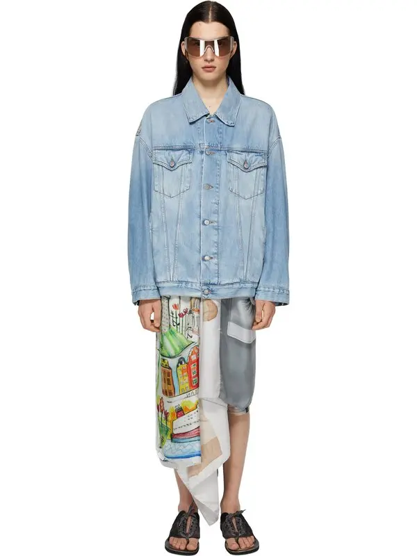 Acne Studios Denim Jacket Oversized Fit - Light Blue