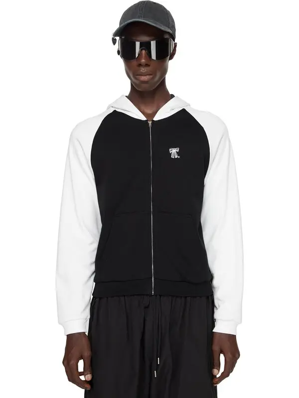 Acne Studios Bicolour Zip-up Hoodie - Black