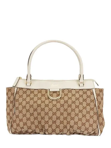 FWRD RENEW Gucci Abbey Boston Bag - Beige
