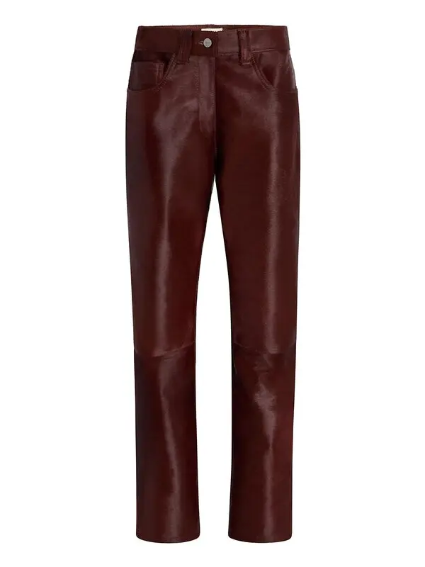 Khaite Callum Haircalf Pant - Bordeaux