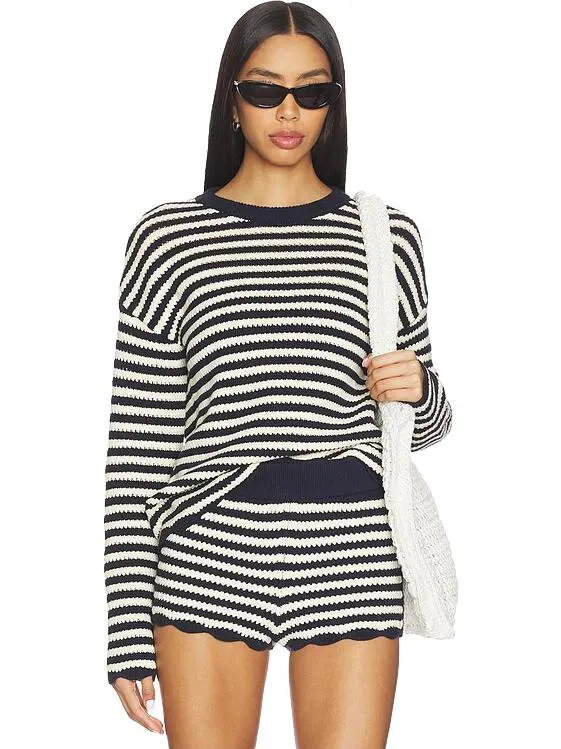 Ciao Lucia Febo Pullover In Navy,white - Stripe