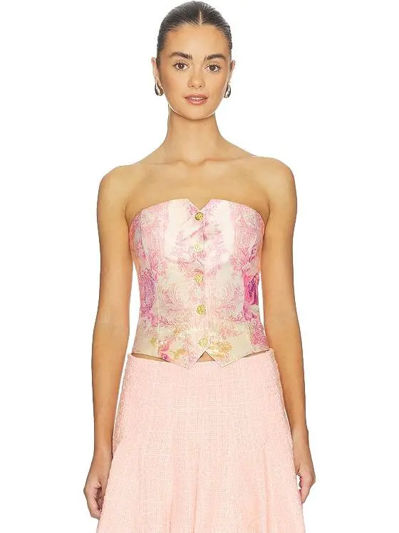 Alice + Olivia Strapless Vest - English Rose Toile