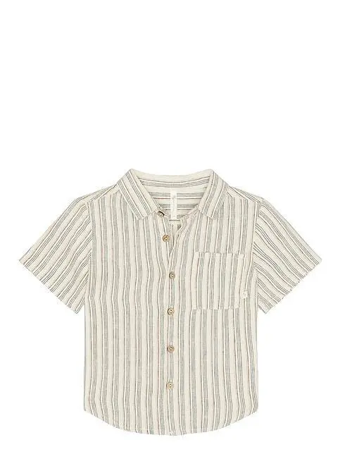 RYLEE + CRU Collared Short Sleeve Shirt - Nautical Stripe