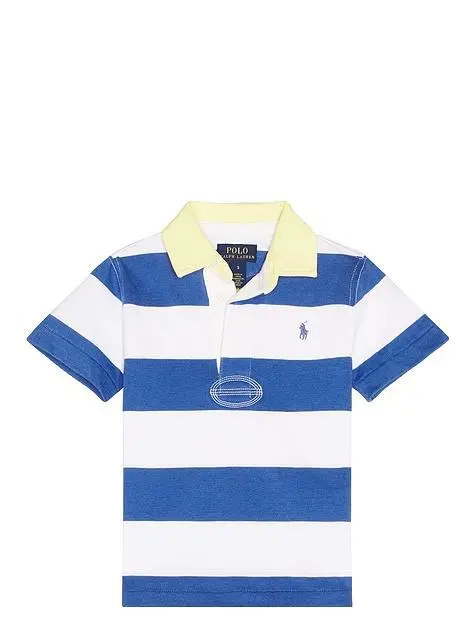 Polo Ralph Lauren Short Sleeve Jersey Knit Rugby Striped Shirt - Liberty & White