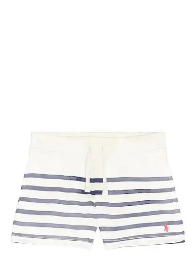 Polo Ralph Lauren Easy French Terry Striped Athletic Shorts - Deckwash White & Light Navy