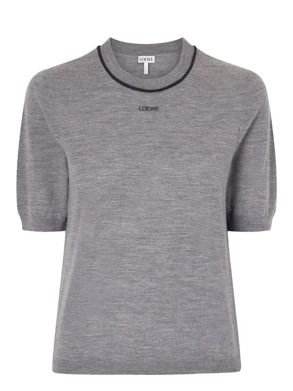 Loewe Piped Wool T-shirt - Gray