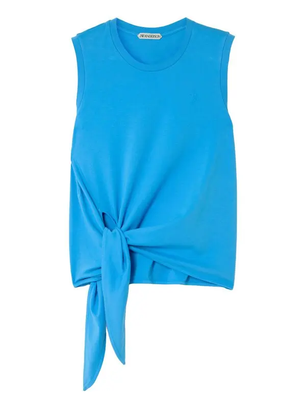 JW Anderson Tie-detailed Embroidered Tank - Blue