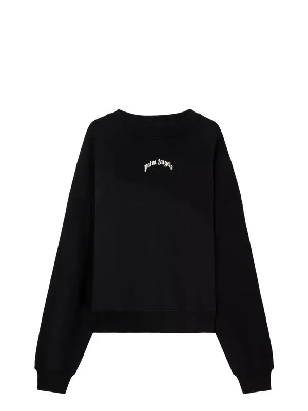 Palm Angels Curved Logo Sweatshirt - Black