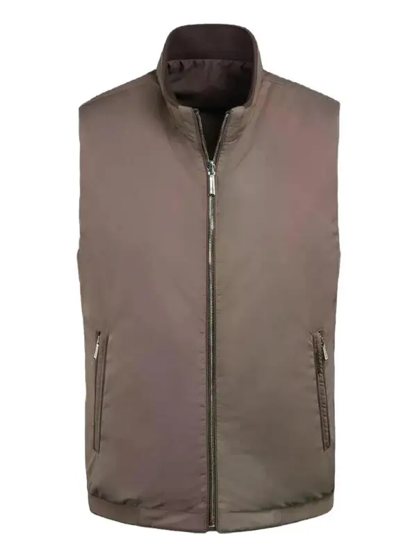 MOORER Reversible Zip-front Gilet - Neutrals