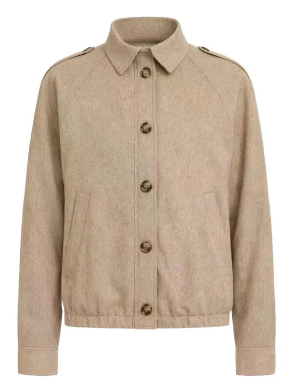 YVES SALOMON Button Cashmere Jacket - Neutrals