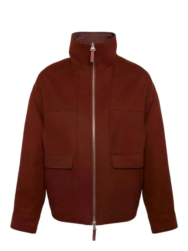 YVES SALOMON Reversible Zip Jacket - Brown