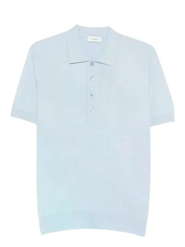PAOLO PECORA Textured Polo Shirt - Blue