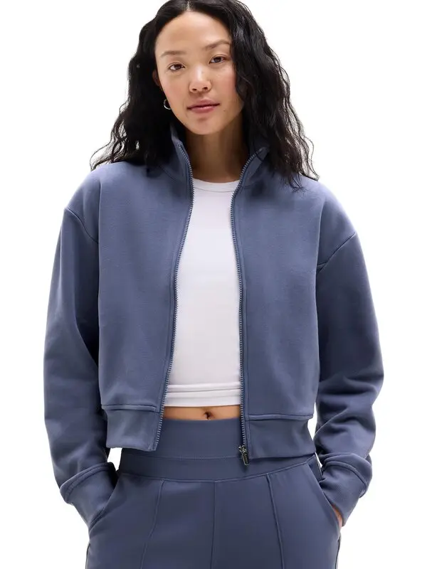 Athleta Forever Fleece Track Jacket - Celestial