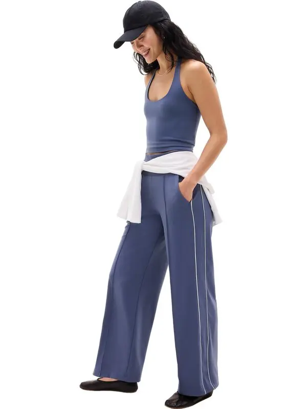 Athleta Venice High Rise Track Stripe Wide Leg Pant - Celestial
