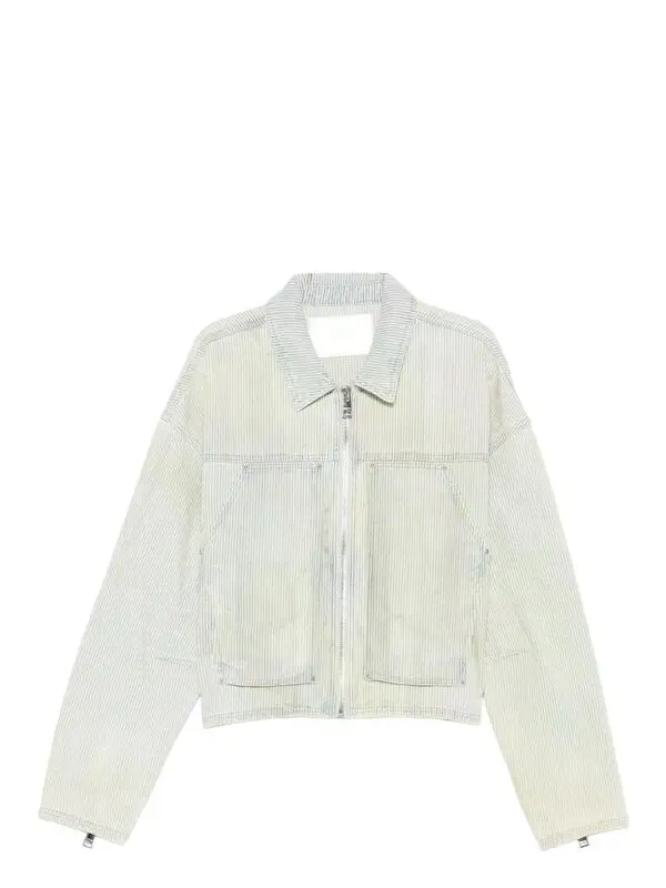 PURPLE BRAND Striped Zip Jacket - Neutrals