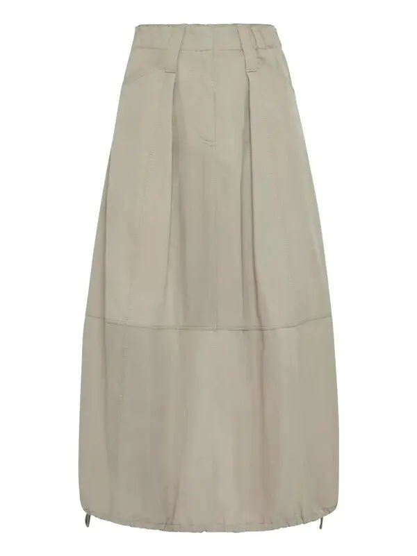 Brunello Cucinelli Drawstring Midi Skirt - Neutrals
