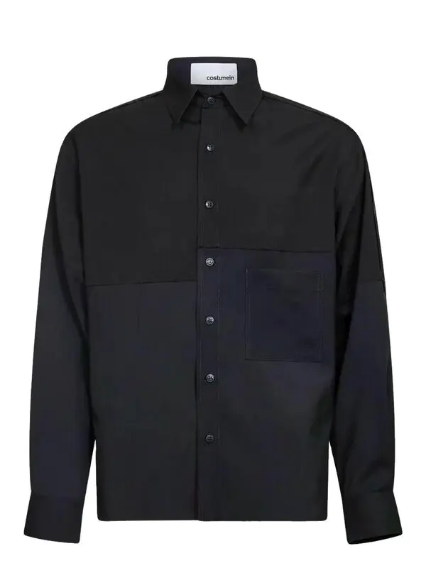 COSTUMEIN Colourblock Patch-pocket Shirt - Blue